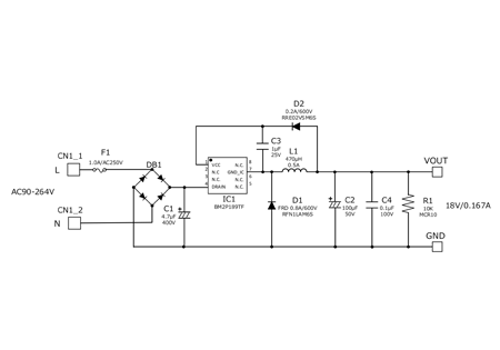 REFACDC006 非絶縁降圧型PWM方式3W18V出⼒ リファレンスデザイン